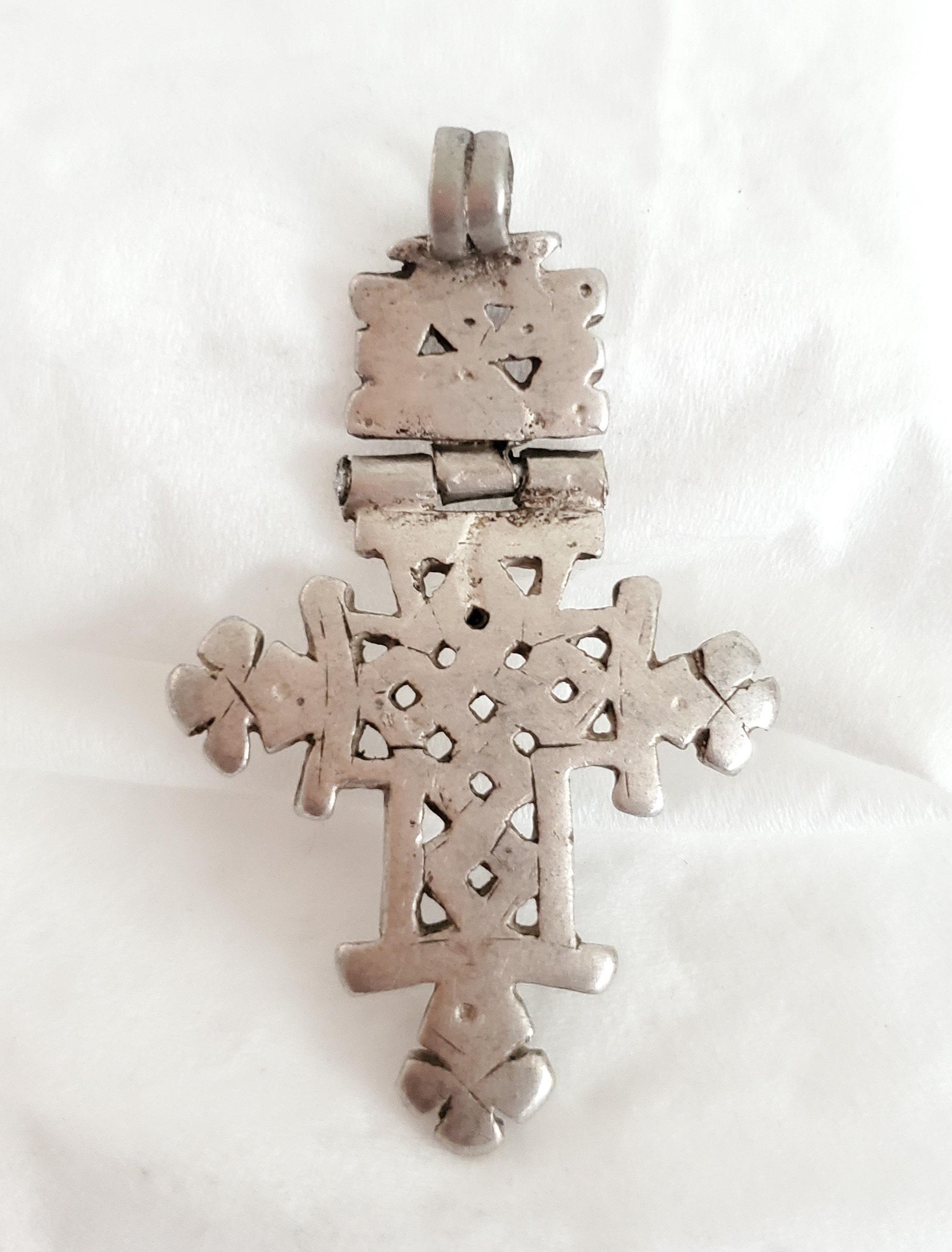 Antique Ethiopian Christian Silver Cross Pendant,amulet Pendant,genuine ...