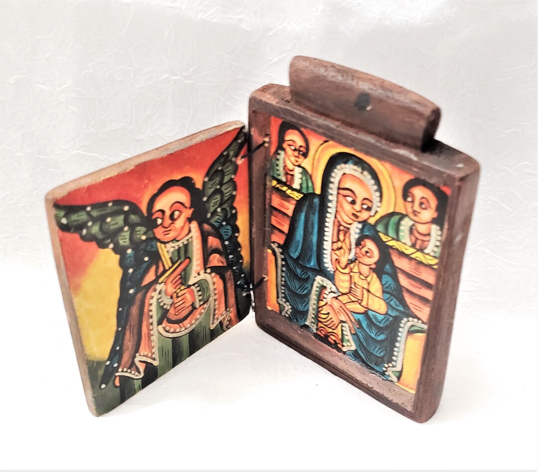 Antique Ethiopian Coptic Painted Wood Altar Icon: African Tribal Art - Etsy