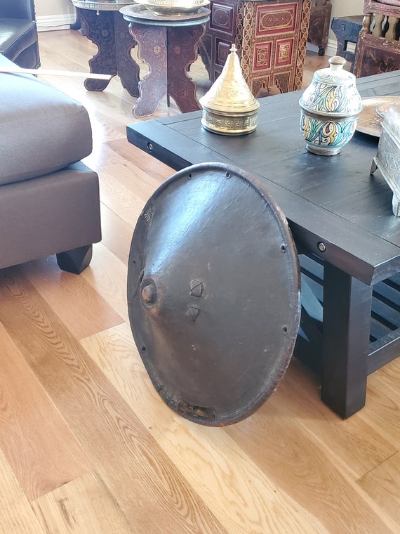 authentic African Ethiopian leather shield from Ethio… - Gem