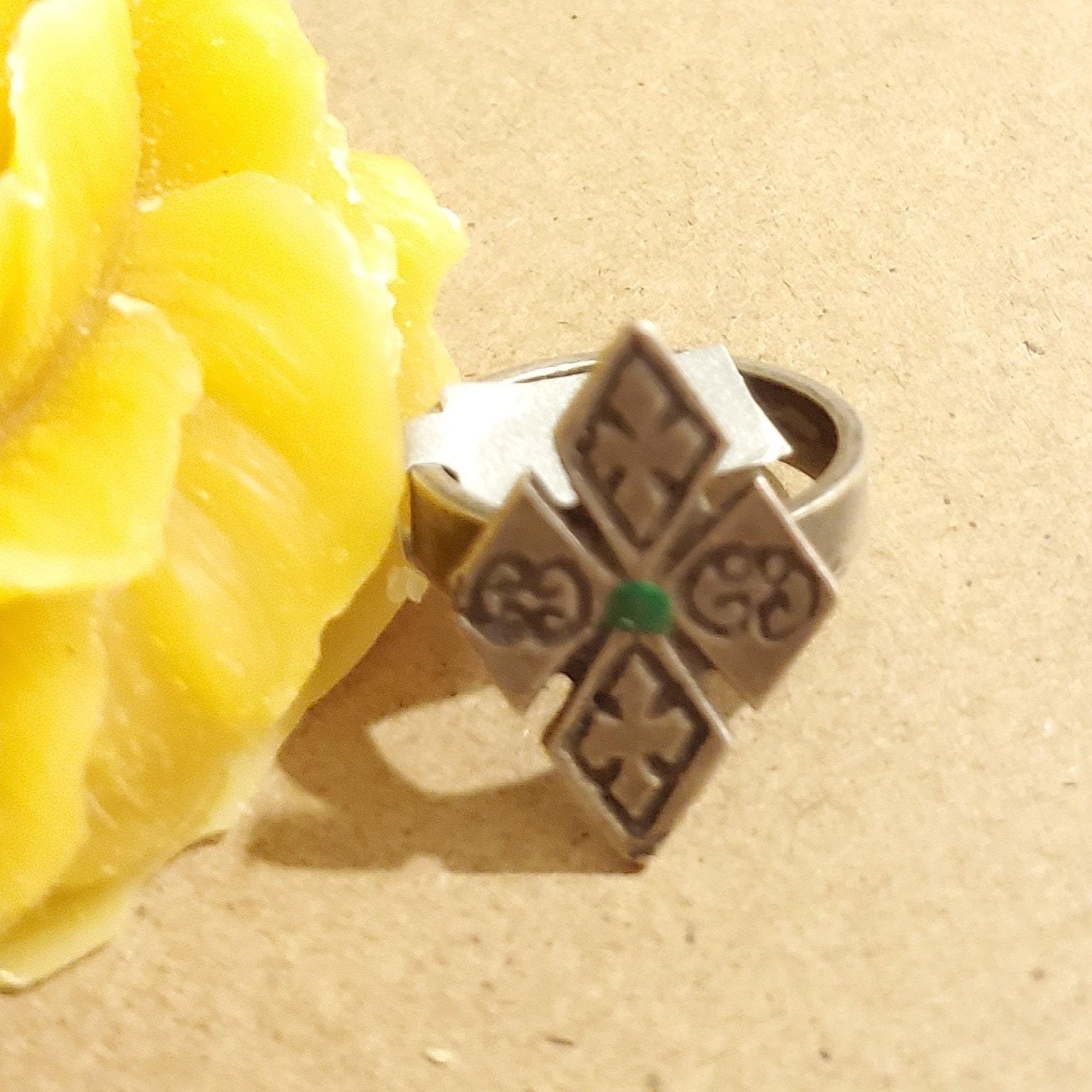 Antique Tuareg Elevated Engraved Table Silver Ring Size 7 ,tuareg ...