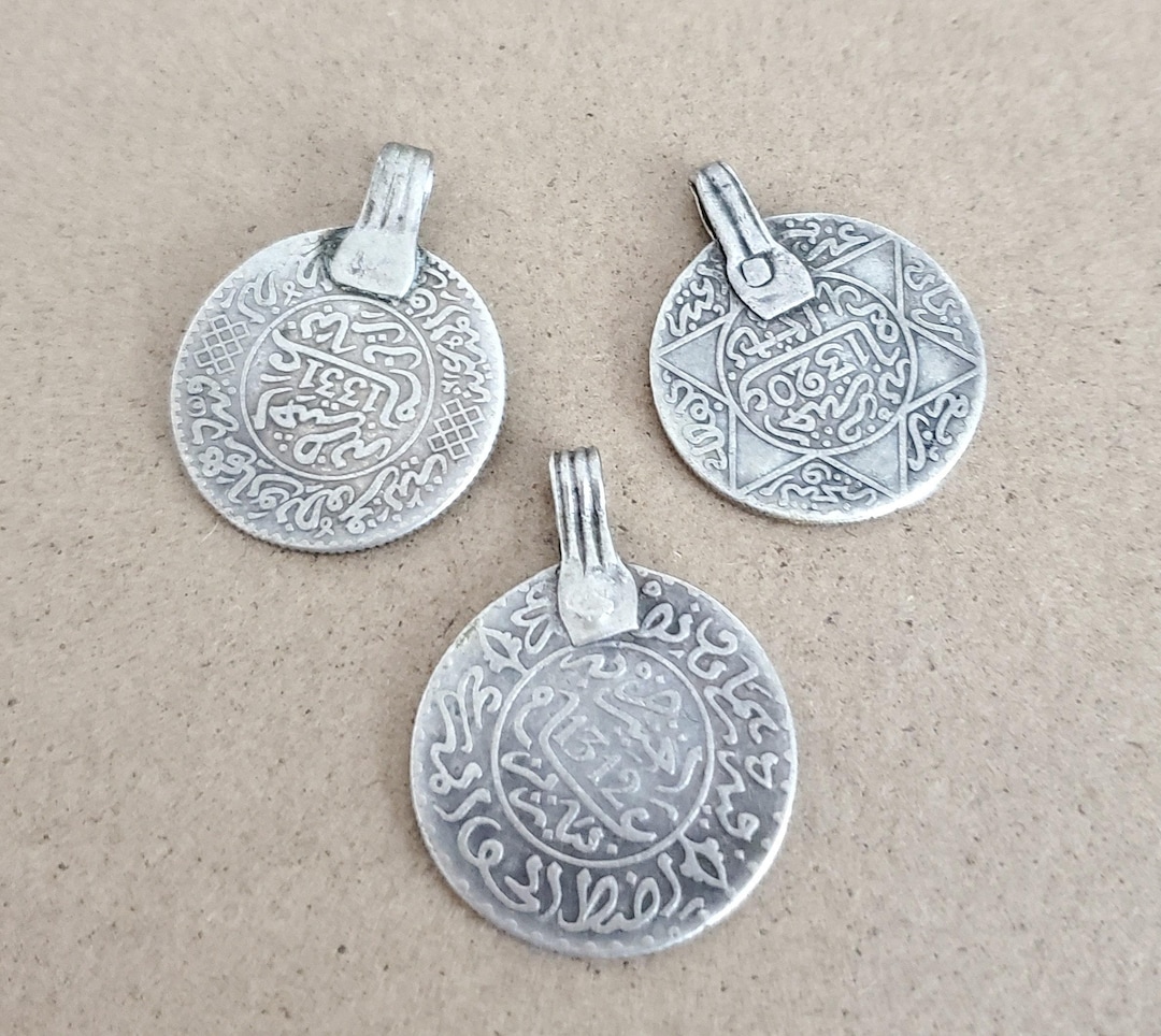 Vintage Coin Pendant High Silver From Morocco ,1953s Coin,silver Coin ...