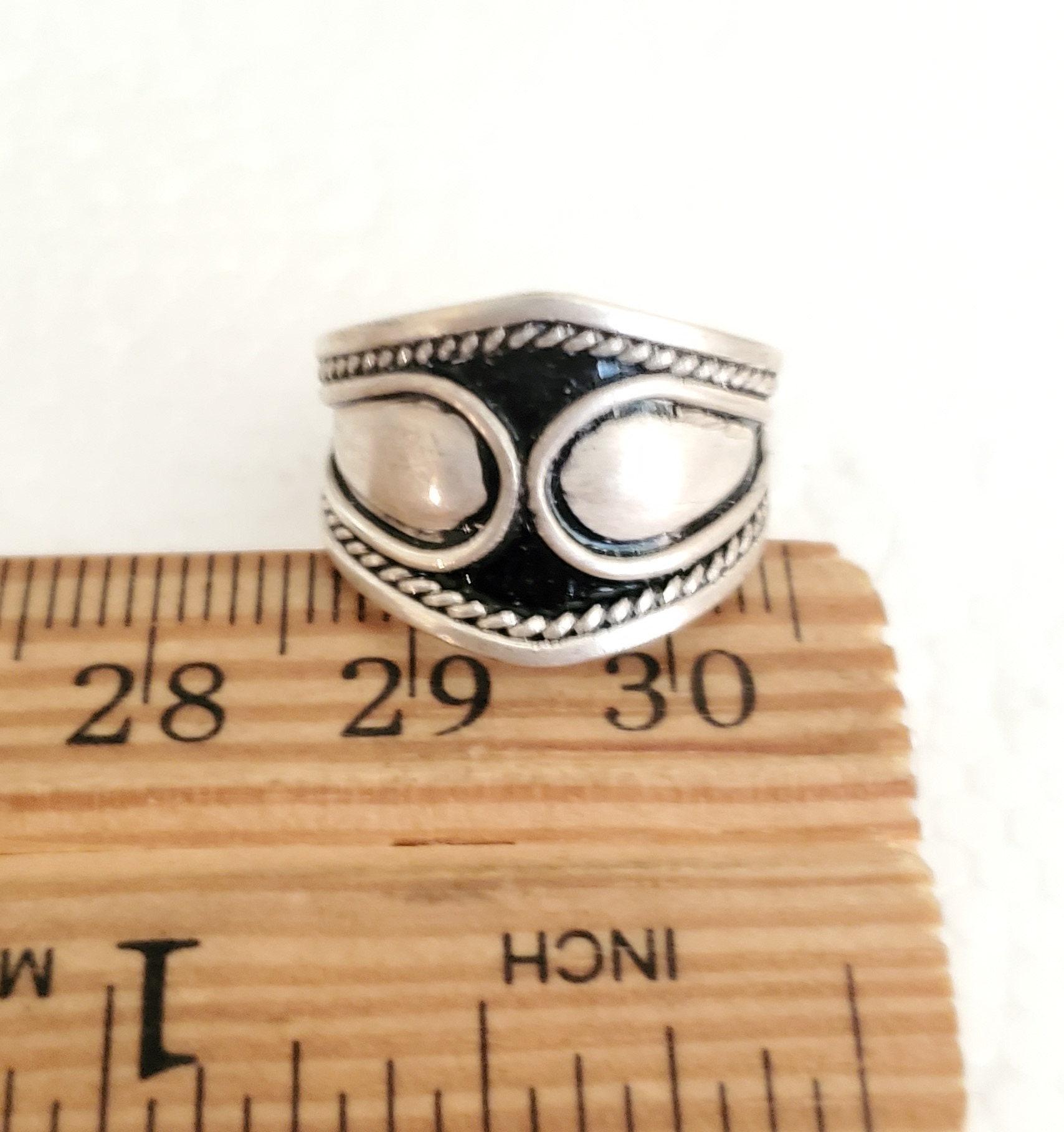 Antique Tuareg Elevated Engraved Table Silver Ring Size 5 ,tuareg ...