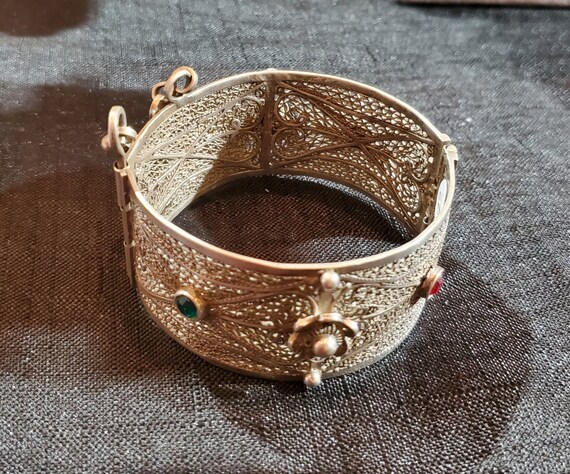Antique Silver Moroccan Tiznit Berber filigree Bracel… - Gem