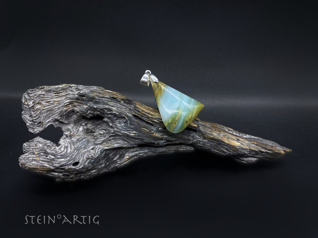 Gemstone Pendant 'chrysopal', Silver 925 - Etsy