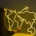 Travel Map Neon Sign, LED Light up Sign, World Map Wall Decor, Traveler ...