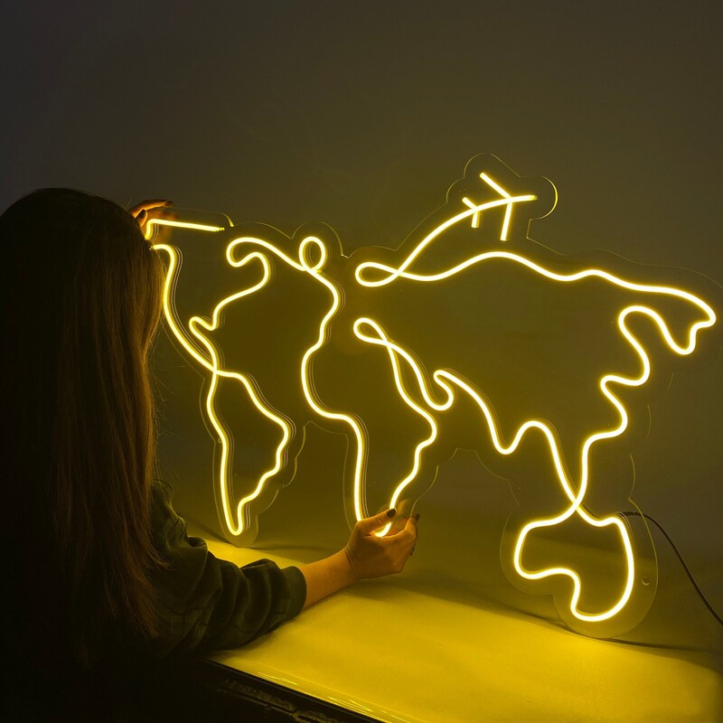 Led World Map - Etsy