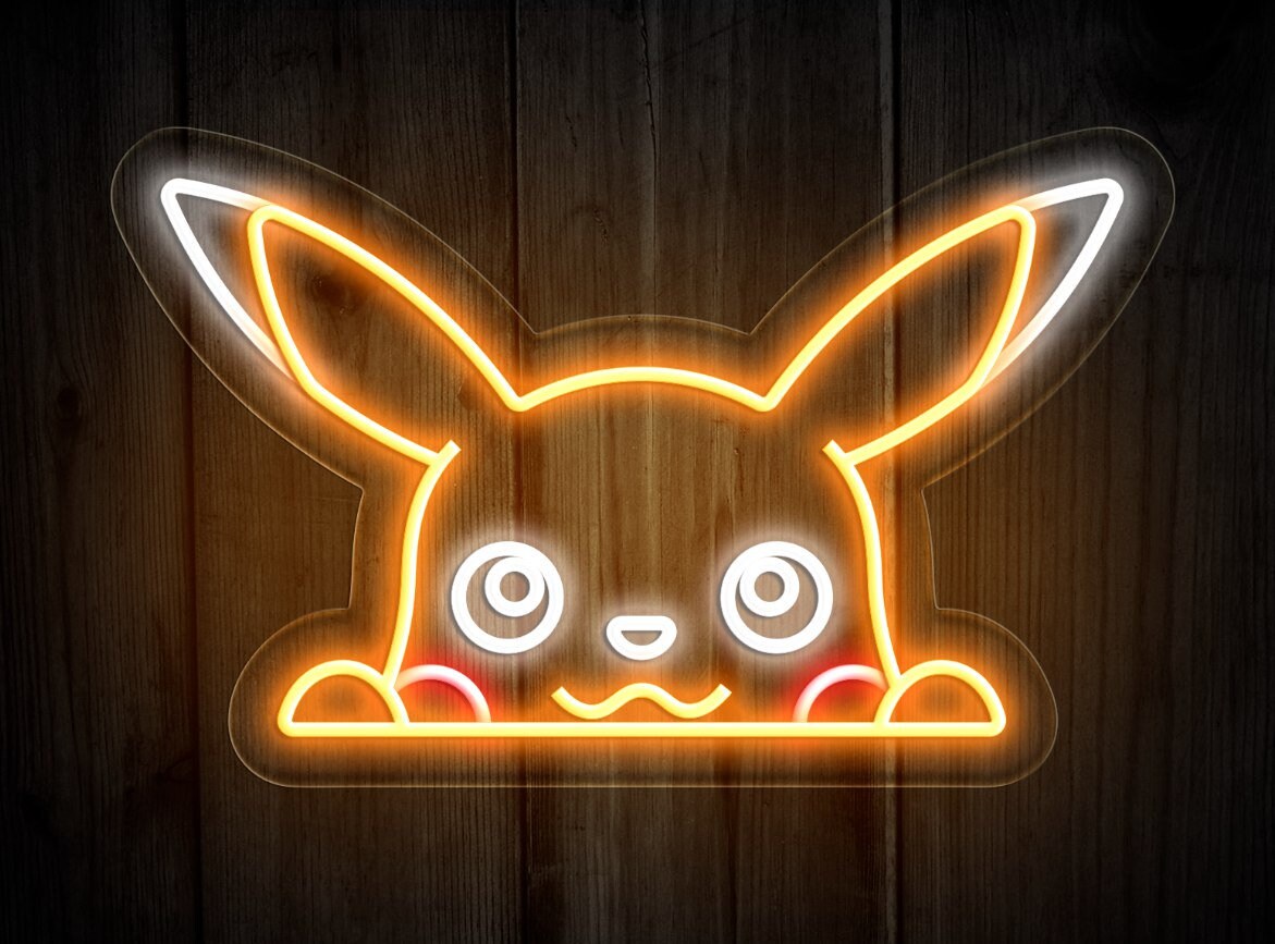 Neon Pokemon Pikachu Sign, LED Neon Sign Bedroom Decor, Custom Anime ...