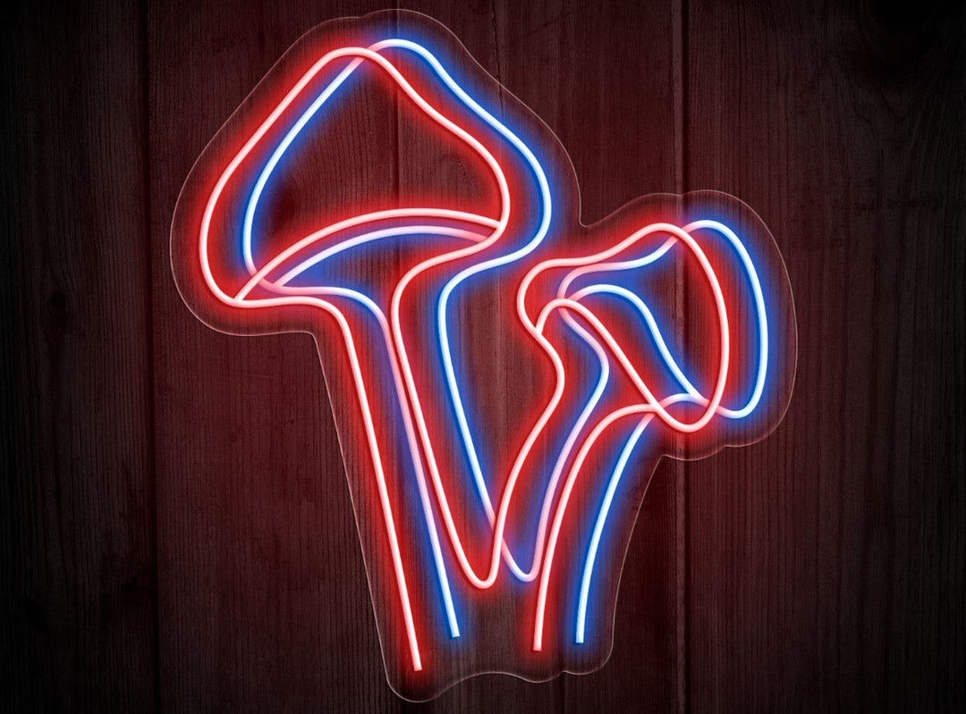 Mushrooms Neon Sign, Whimsical Wall Art, Mushroom Decor, LED Light up ...