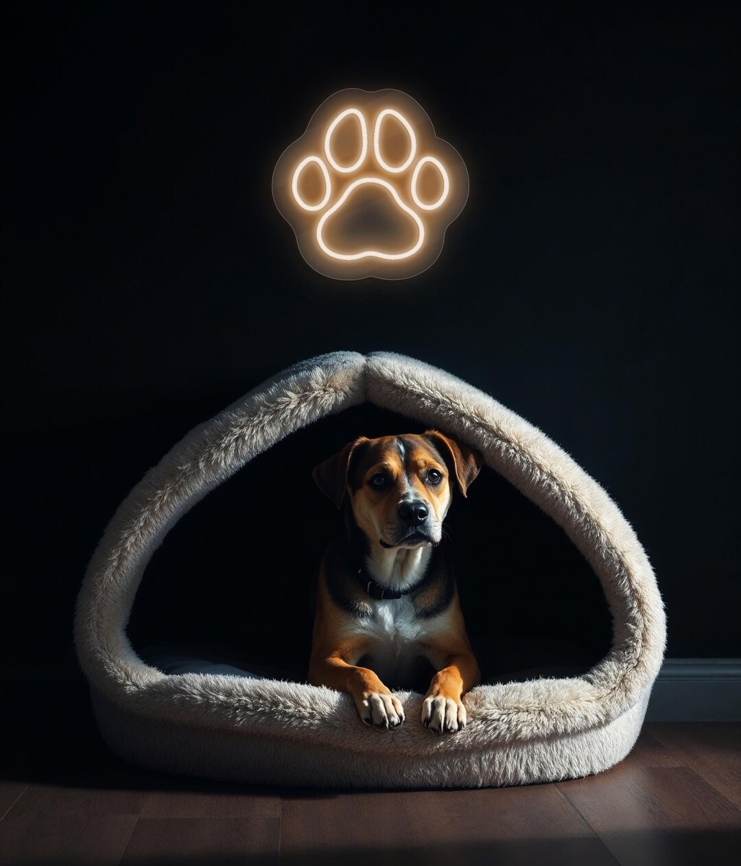 Dog Paw Neon Sign, LED Light up Pet Decor, Puppy Night Light, Cute Dog ...