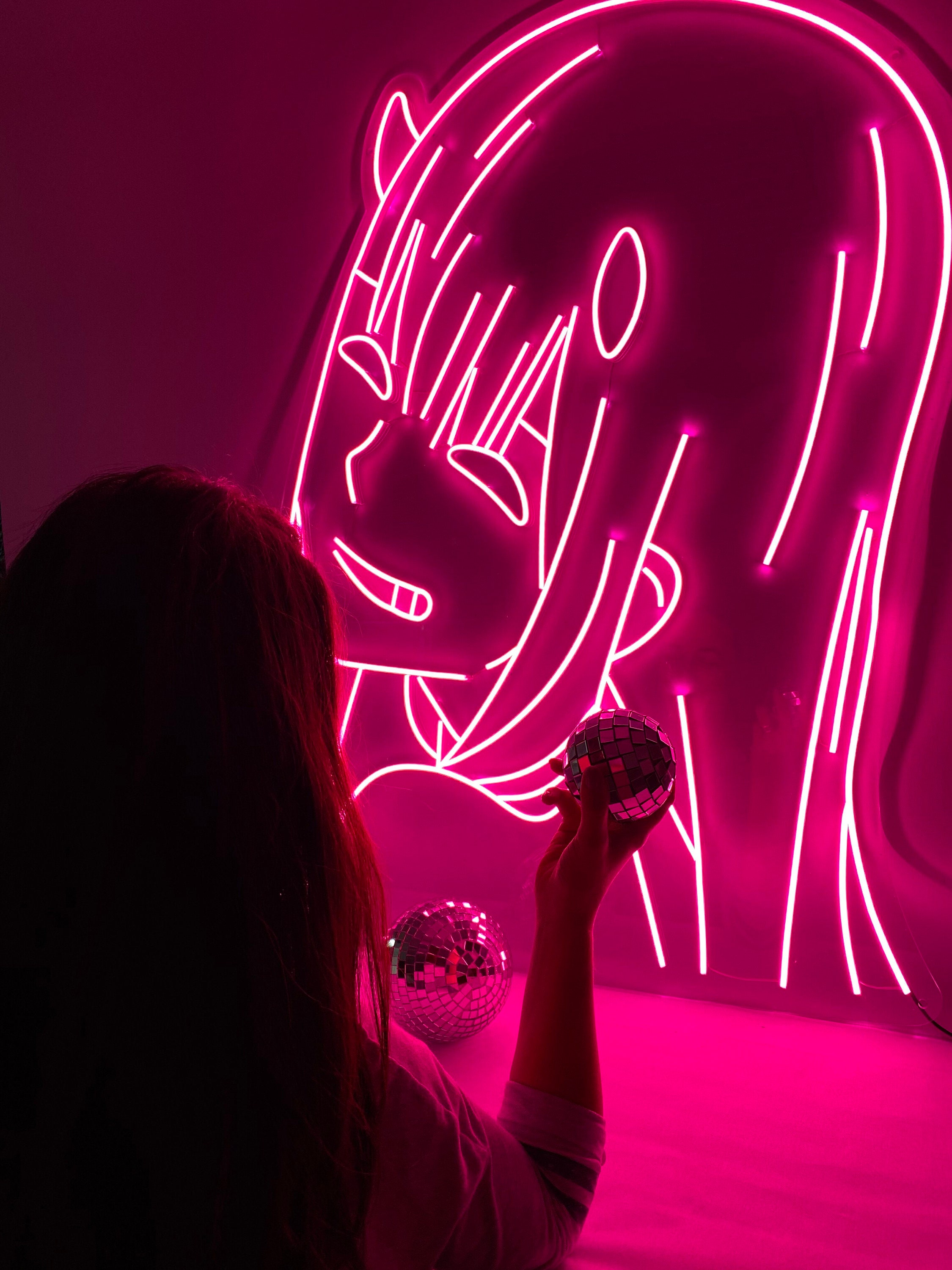 LED Neon Sign, Purple Anime Girl Neon Sign, Home Decor, Acrylic Sign ...