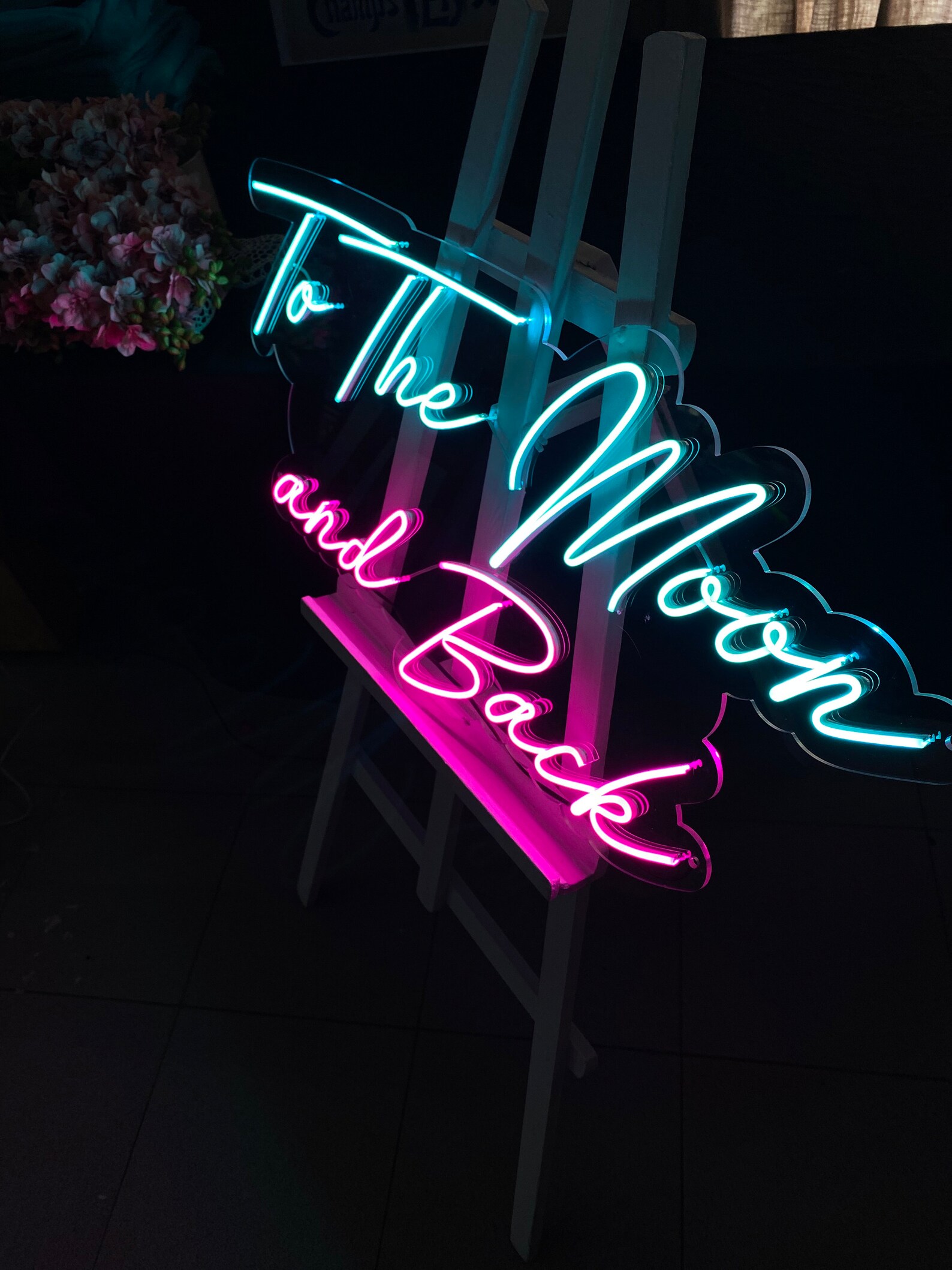 To the Moon and Back Neon Sign, Aesthetic Neon Wall Decor for Bedroom ...