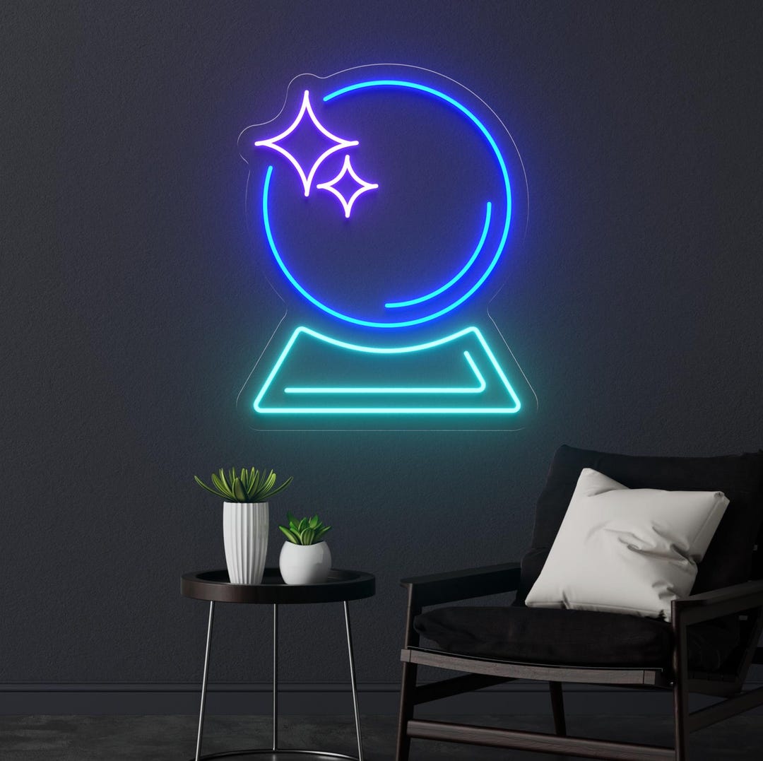 Crystal Ball Neon Sign, Mystical LED Wall Light, Magic Fortune Teller ...