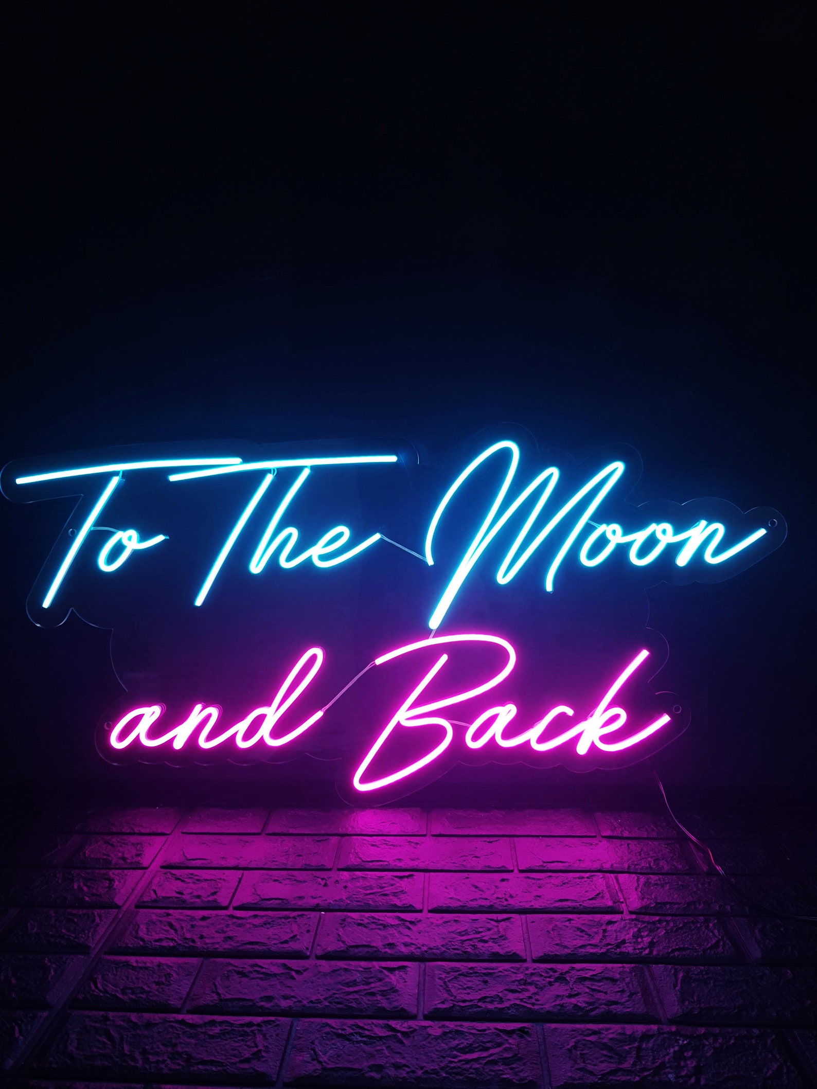 To the Moon and Back Neon Sign, Aesthetic Neon Wall Decor for Bedroom ...