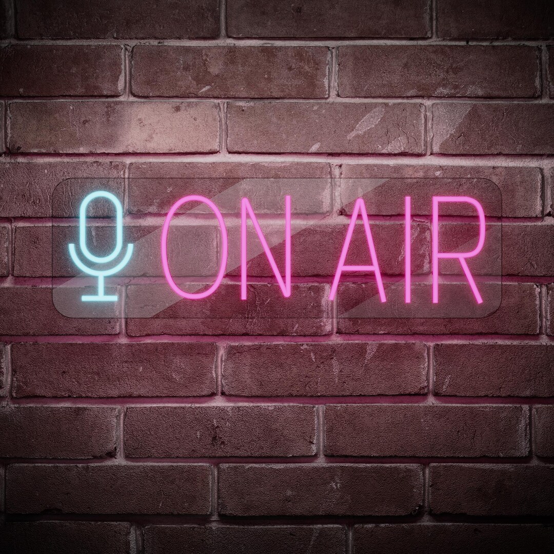 On Air Neon Sign, LED Light up Sign, Microphone Wall Decor, Radio ...