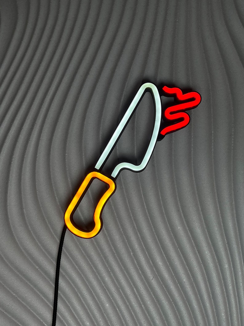 Knife Neon Sign, Led Neon Light, Halloween Costume Accessory, LED Neon ...