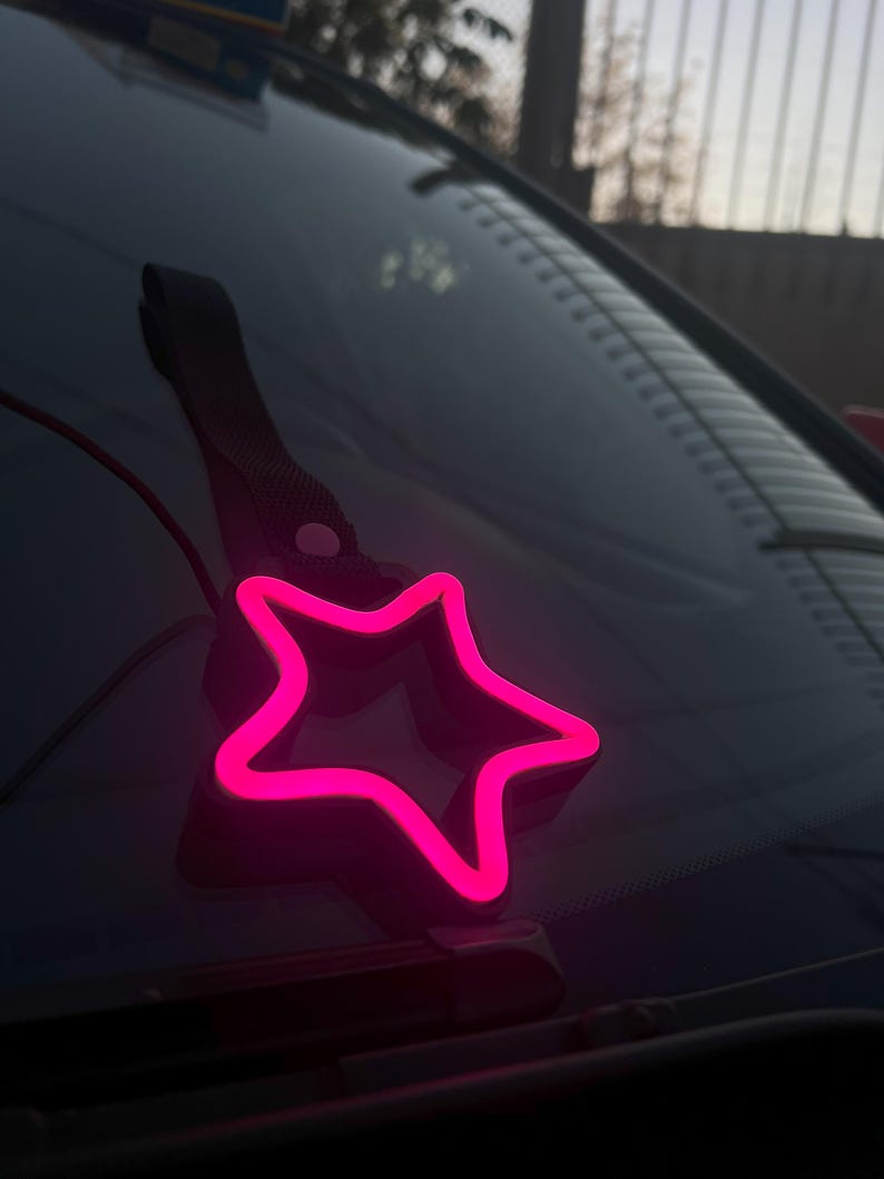 LED Star Neon Tsurikawa, Cute Car Star Decor, JDM Gifts, Neon Star Car ...