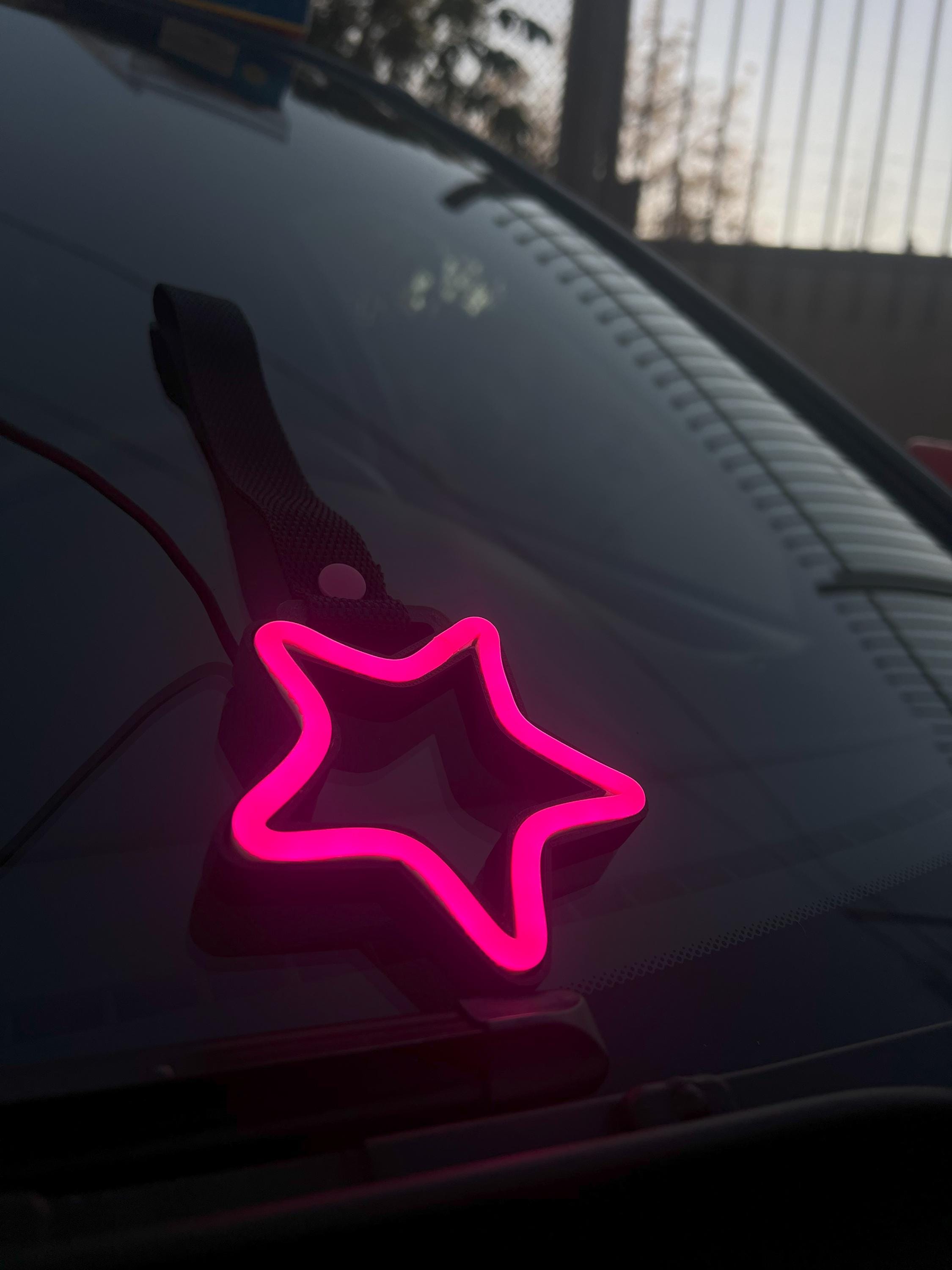 LED Star Neon Tsurikawa, Cute Car Star Decor, JDM Gifts, Neon Star Car ...