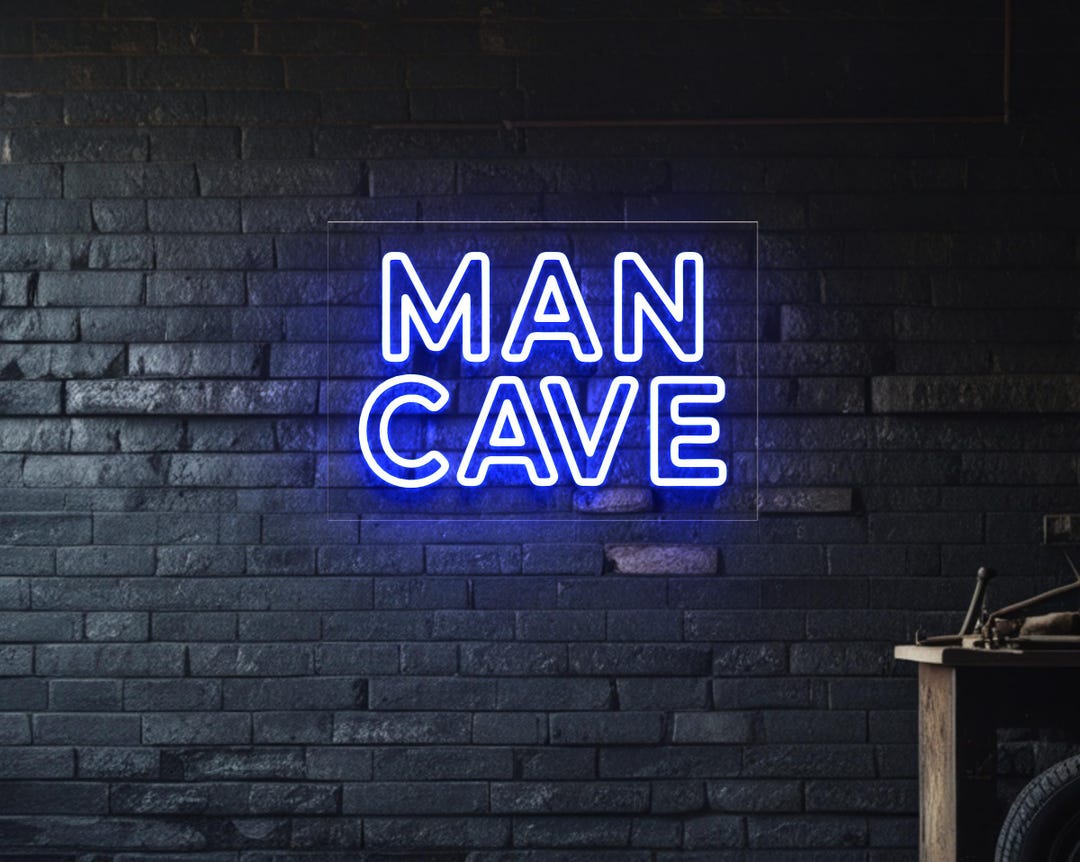 Man Cave Neon Sign, LED Light up Wall Art, Modern Decor for Home Bar ...
