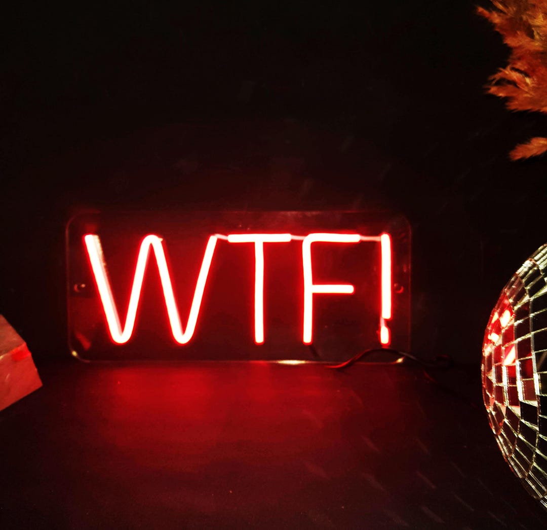 WTF Comic Neon Light Sign, Letters Neon Sign, Personalized WTF Led Neon ...