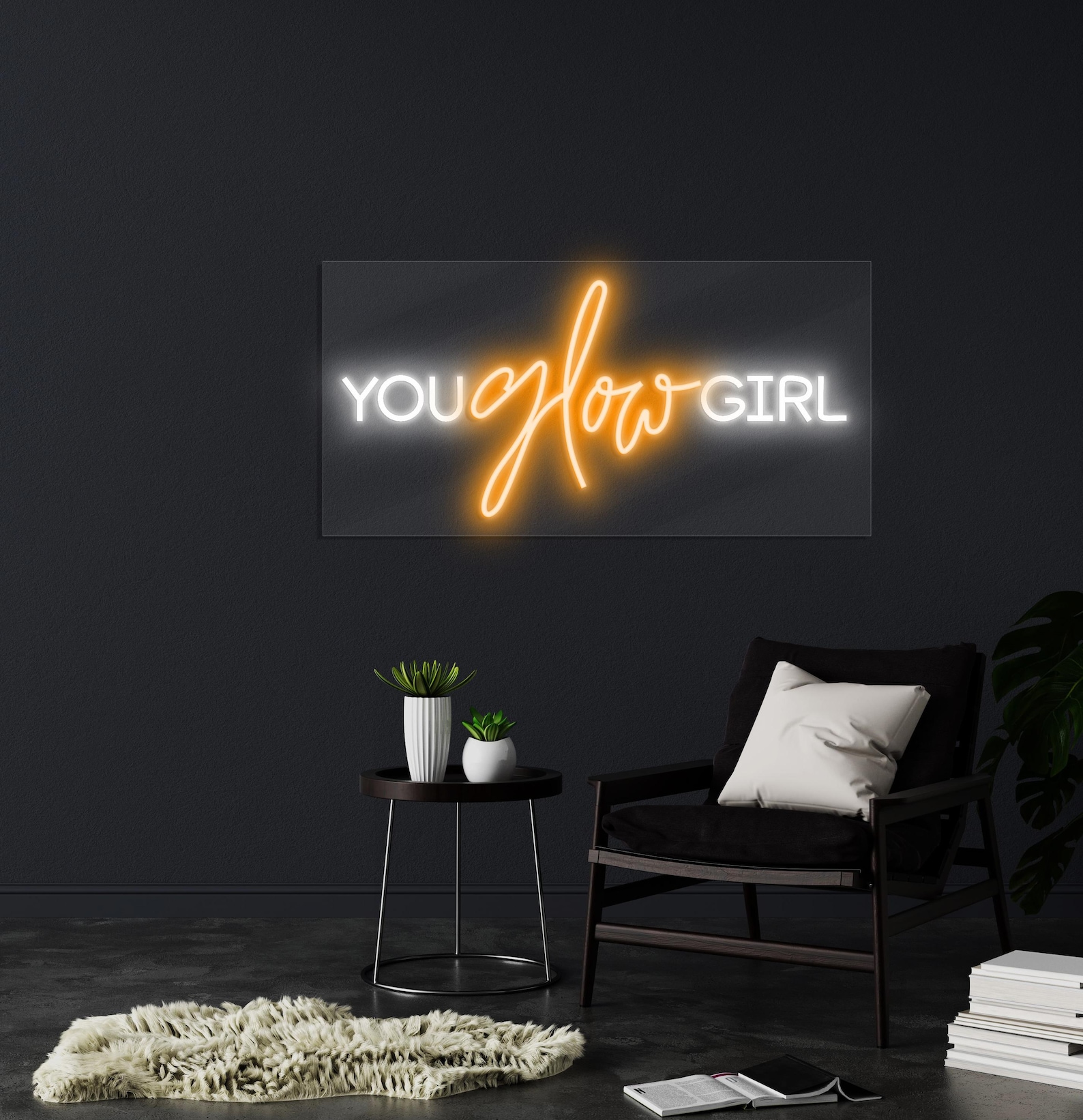 Letrero de neón "You Glow Girl", letrero iluminado con LED, decoración ...