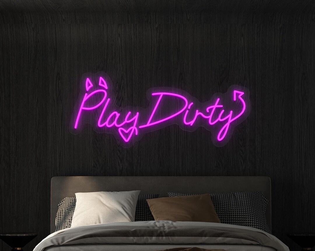 Play Dirty Neon Sign, Playful Devil LED Sign, Light up Sign, Valentine ...