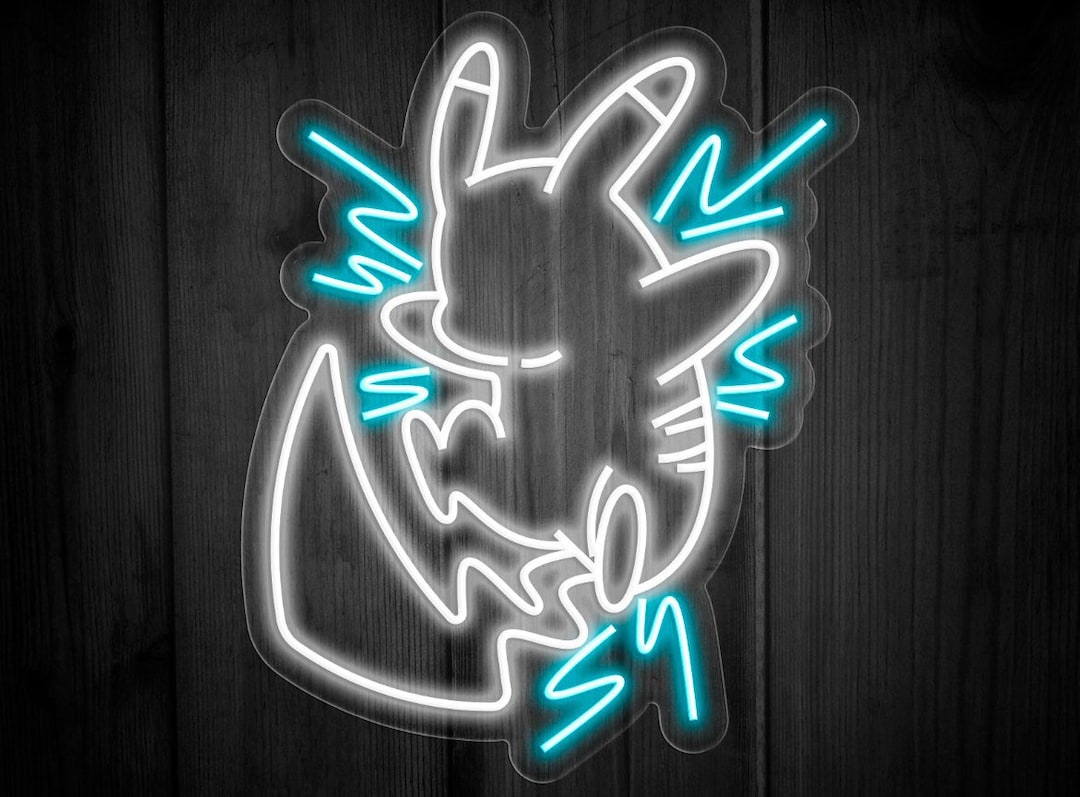 Pikachu Neon Sign, Pokemon Led Neon Decor, Custom Anime Neon Sign, Game ...