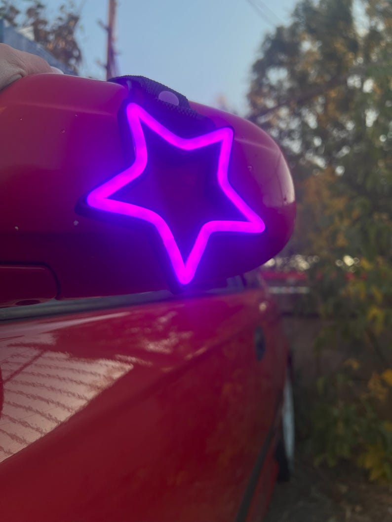 LED Star Neon Tsurikawa, Cute Car Star Decor, JDM Gifts, Neon Star Car ...