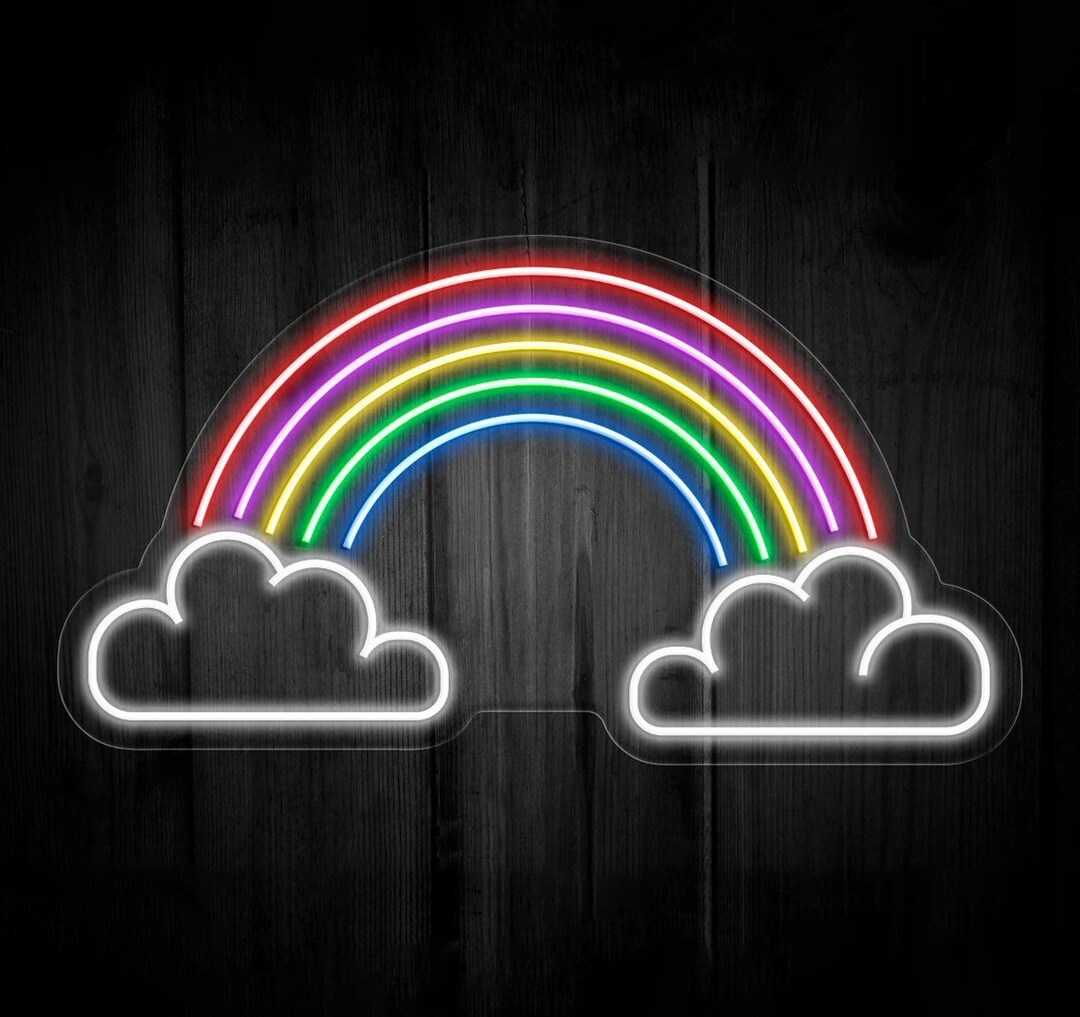 Rainbow Cloud Neon Sign, Led Neon Sign, Cloud Neon Light, Wall ...