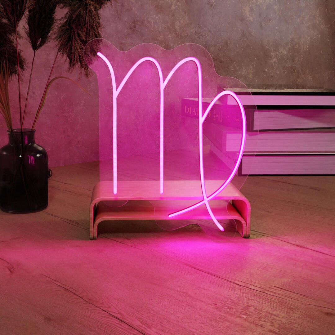 Virgo Neon Sign, LED Wall Light for Virgo Zodiac Sign, Horoscope Room ...