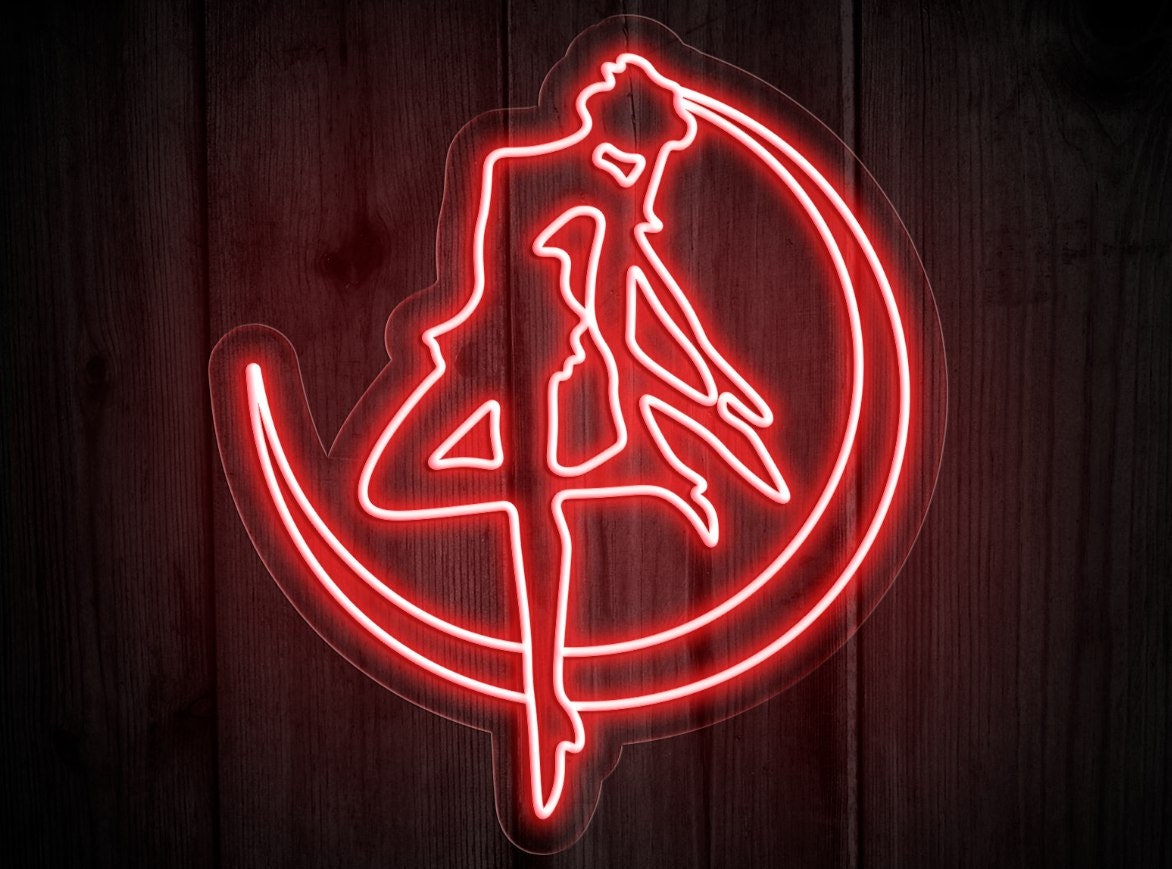 Sailor Moon Neon Sign, Sailor Moon Custom Neon Sign, Anime LED Neon ...