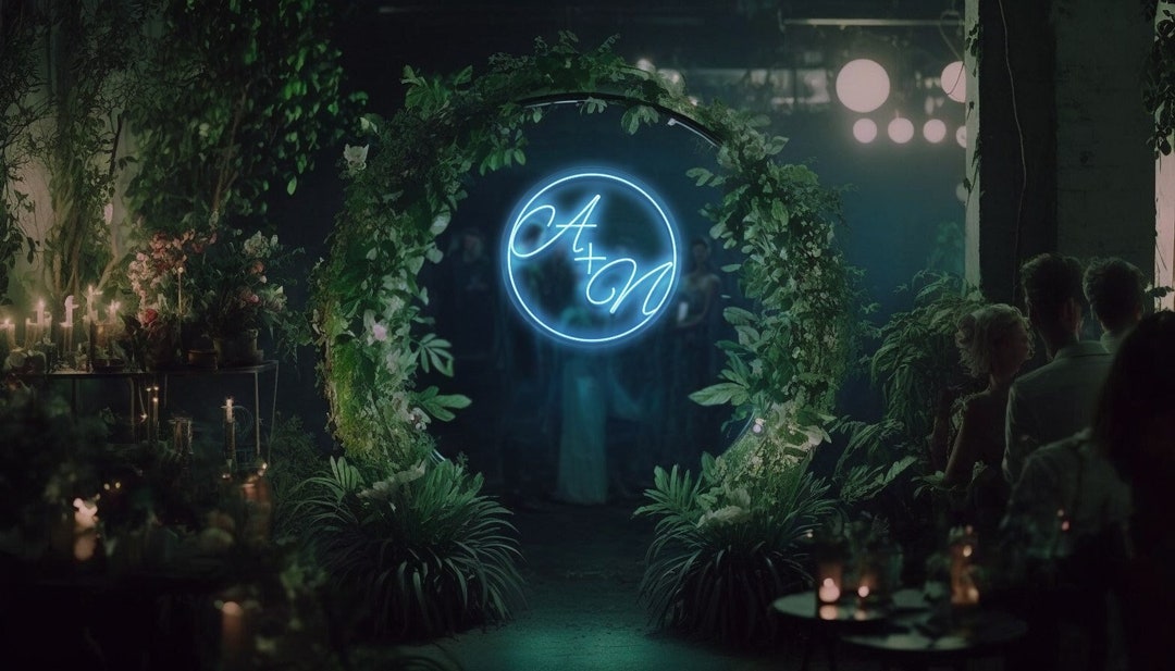 Personalized Wedding Neon Light, Custom Monogram LED Sign for ...