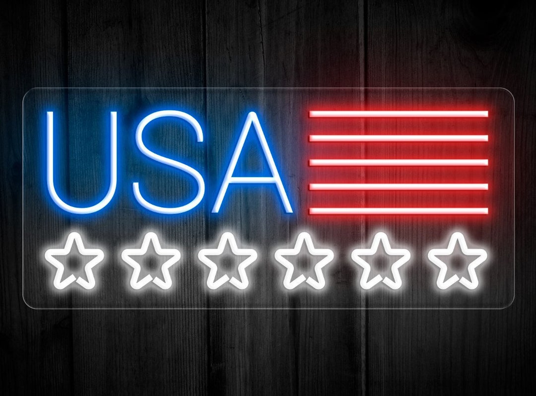 Custom Neon Flag, Customized Neon Sign, American Flag Wall Decor for ...