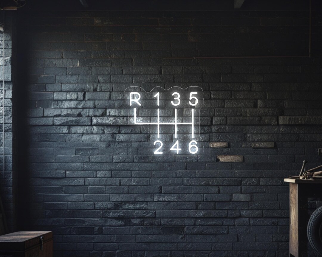 Car Gearbox Neon Sign, LED Light up Sign, Automotive Wall Decor, Garage ...