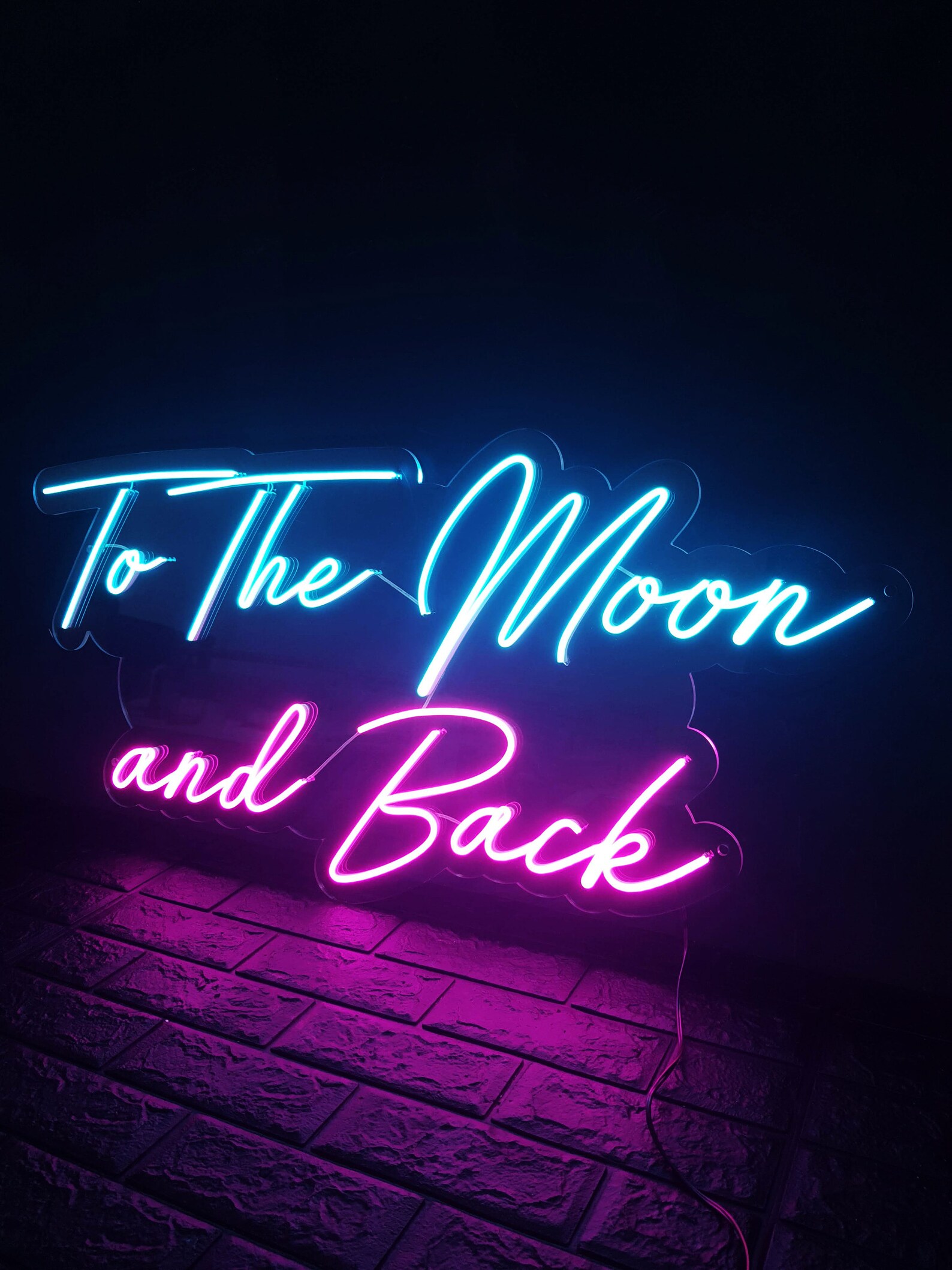 To the Moon and Back Neon Sign, Aesthetic Neon Wall Decor for Bedroom ...