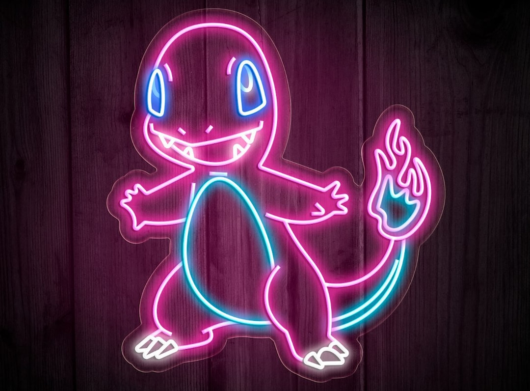Pokemon Charmander, Anime Led Neon Light, Cute Neon Sign, Indoor Wall ...
