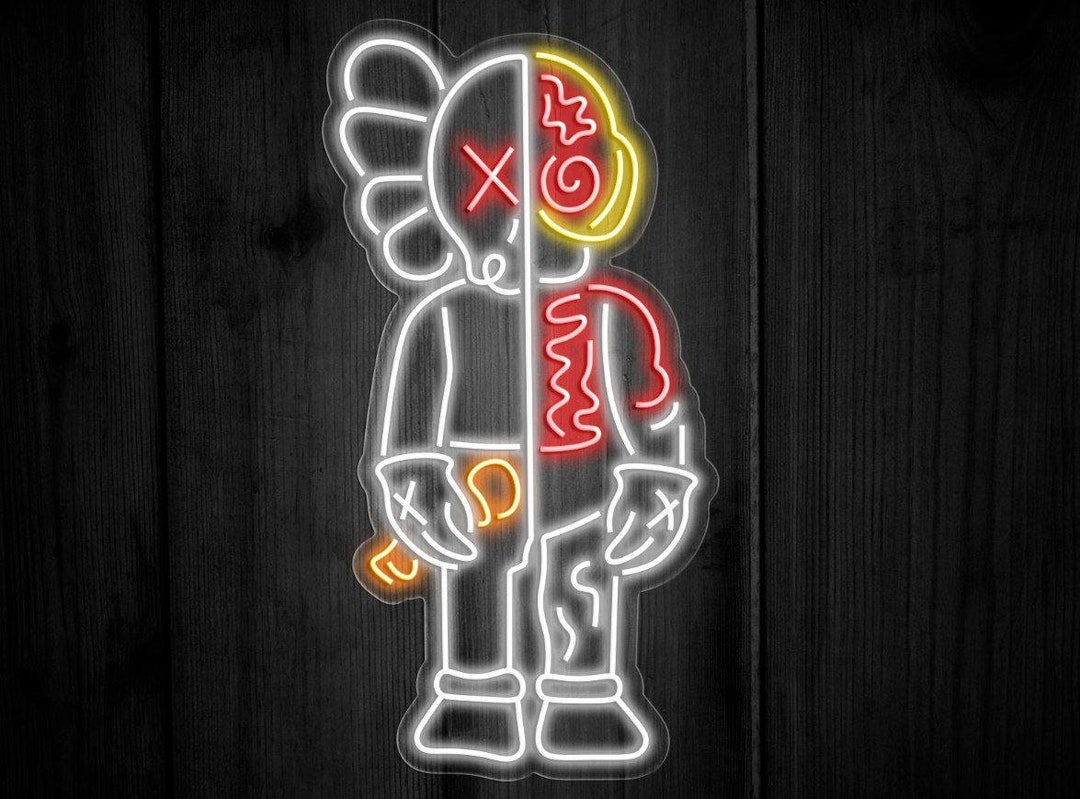 Kaws Neon Sign,led Anime Neon Sign,custom Neon Sign,kaw Wall Art, Wall ...