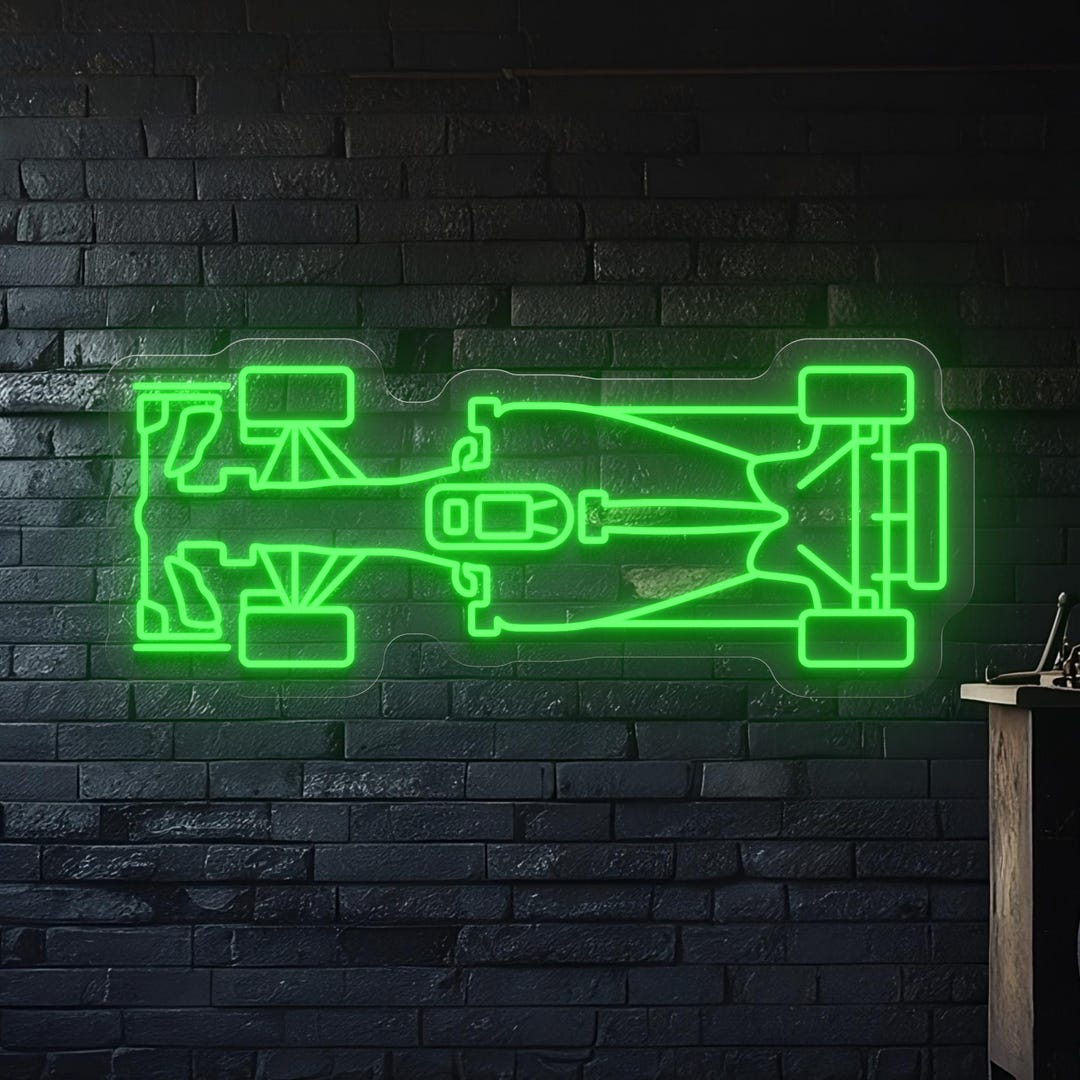Racing Car Neon Sign, Race Car LED Wall Light, Man Cave Decor, Sport ...