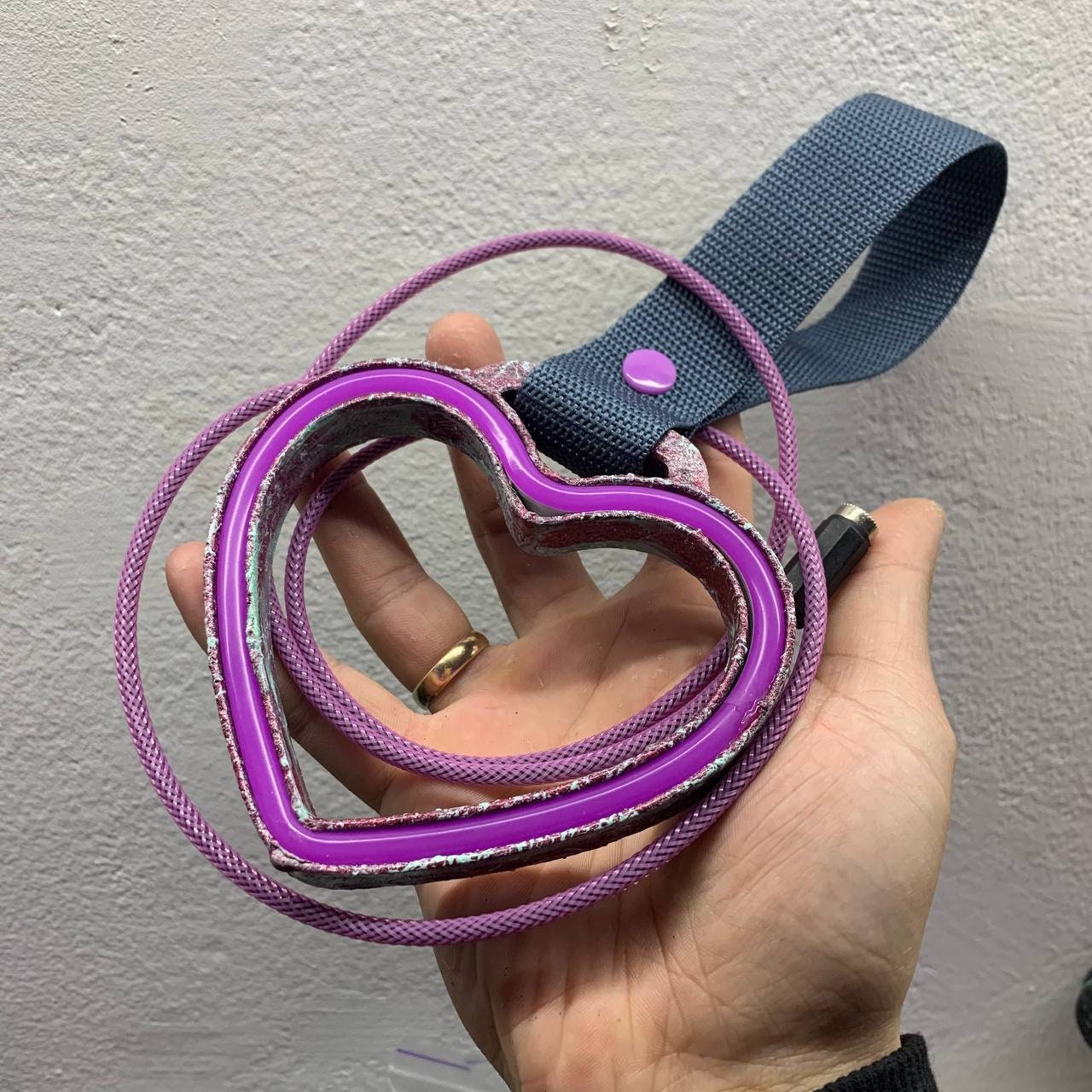 LED Neon Tsurikawa Ring, JDM Car Handle Accessory, Led Neon Heart ...