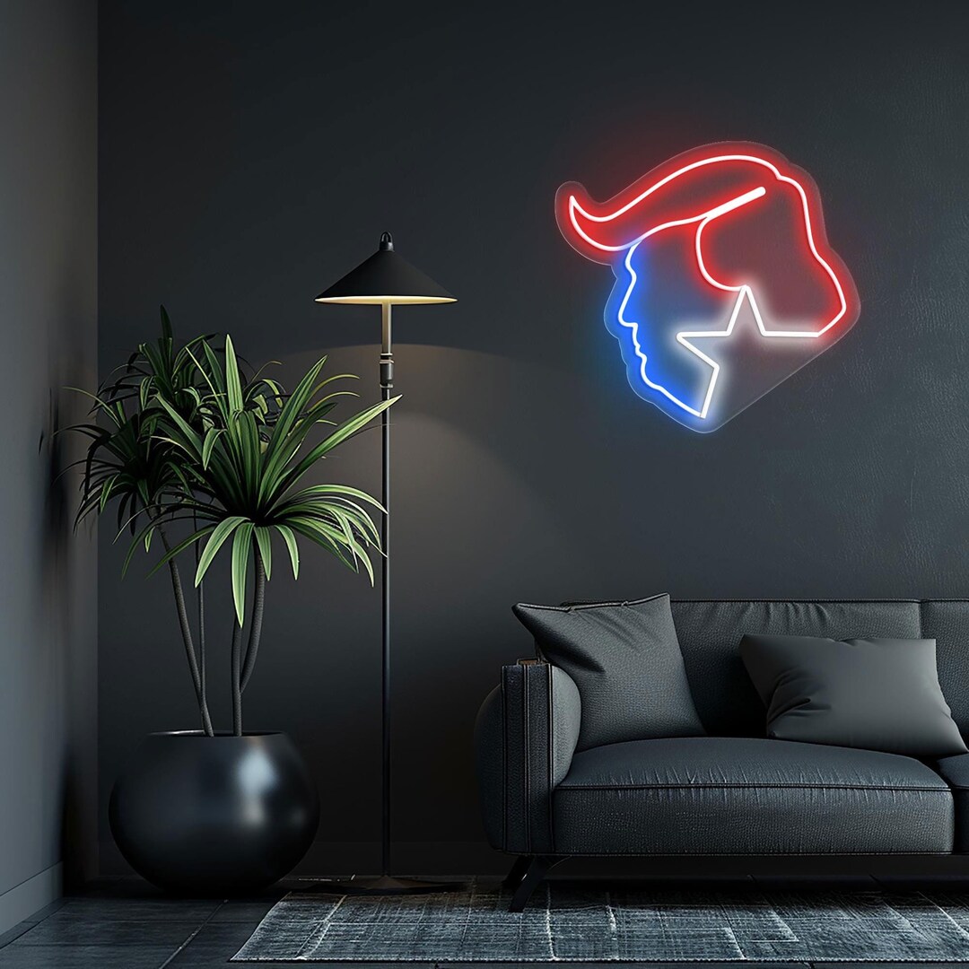 Trump Head Neon Sign, LED Light up Sign, USA 2024 Election Neon Sign ...