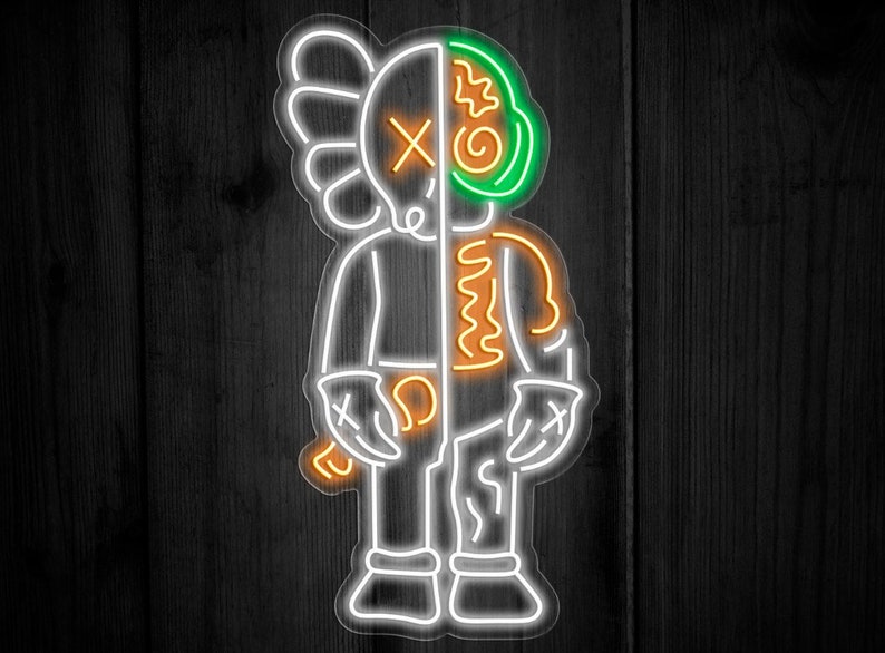 Kaws Neon Sign,led Anime Neon Sign,custom Neon Sign,kaw Wall Art, Wall ...