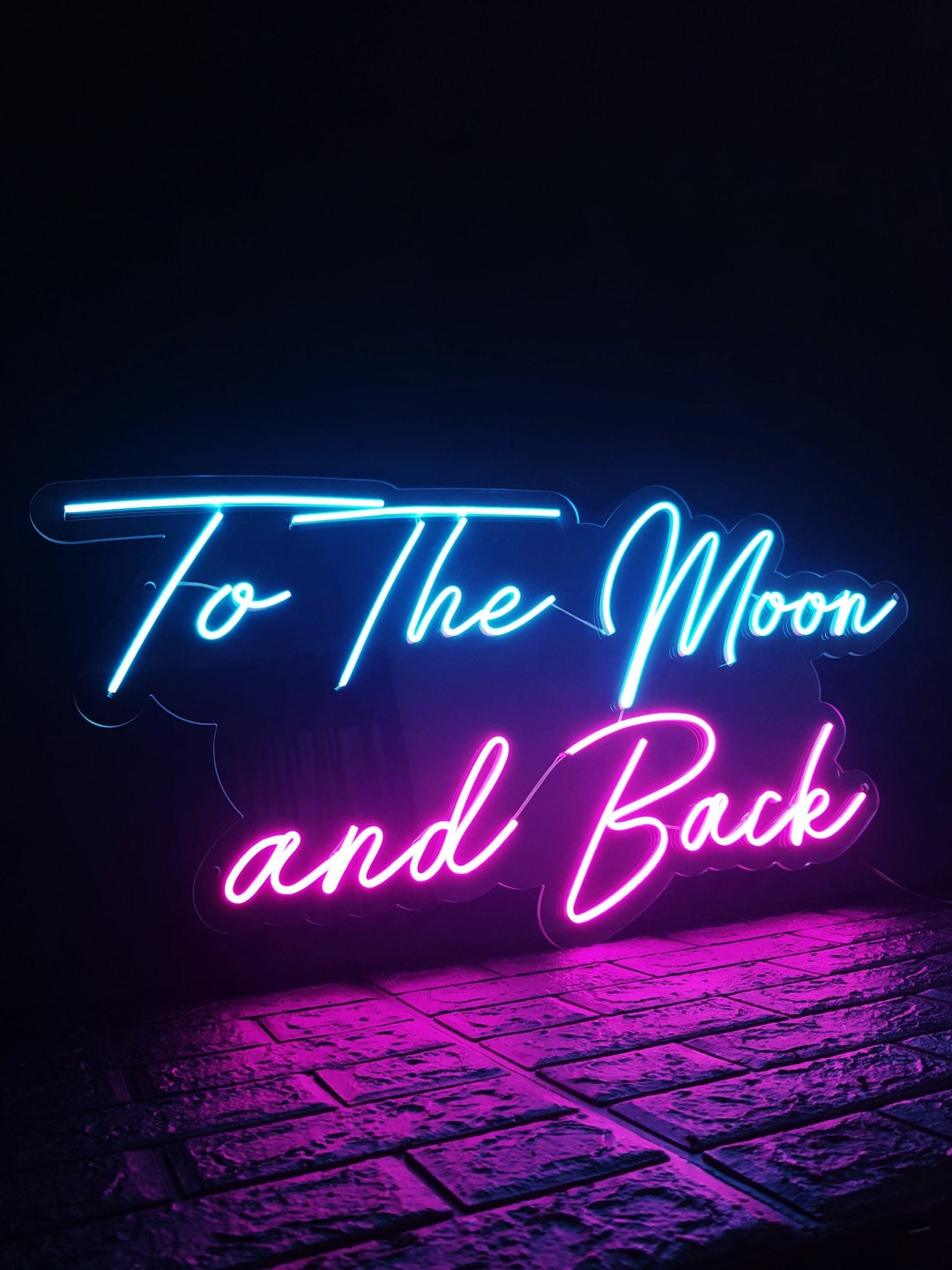 To the Moon and Back Neon Sign, Aesthetic Neon Wall Decor for Bedroom ...