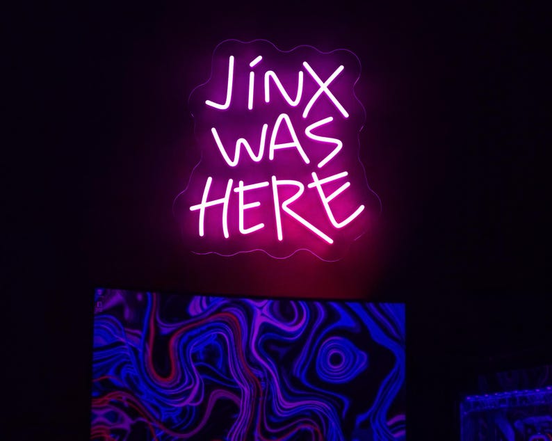 Jinx Was Here Neon Sign: LED Gamer Room Wall Art - Etsy