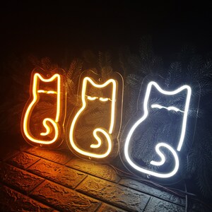 Cute Cat Neon Sign, Led Light up Sign, Kids Room Decor, Kawaii Kitten ...