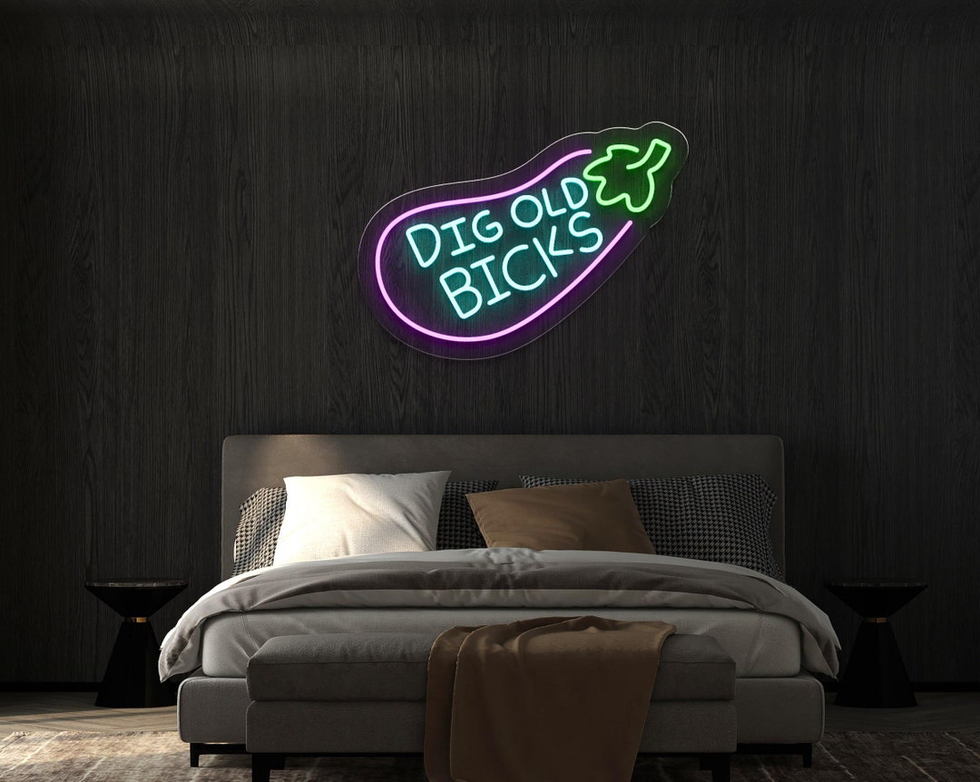 Fun Dig Old Bigs Neon Sign, Cartoon Led Light up Sign, Dig Old Bicks ...