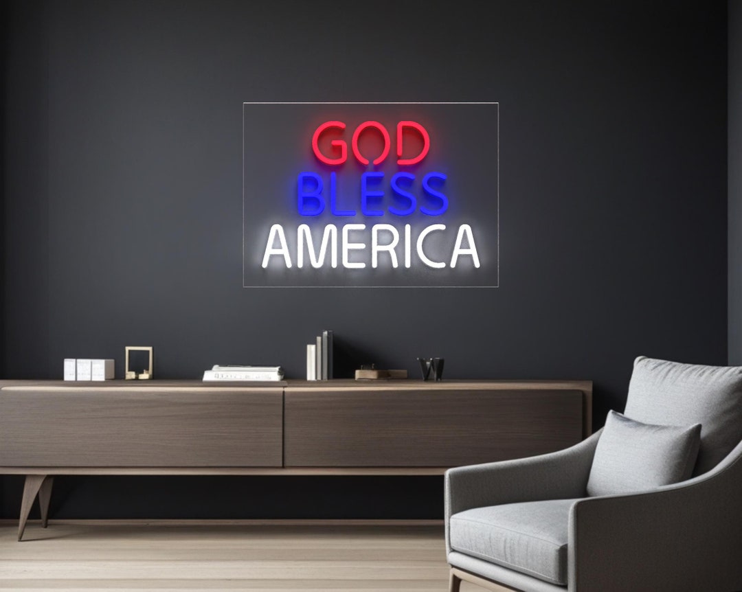 USA Neon Sign, God Bless America Led Light up Sign, Patriotic Decor ...