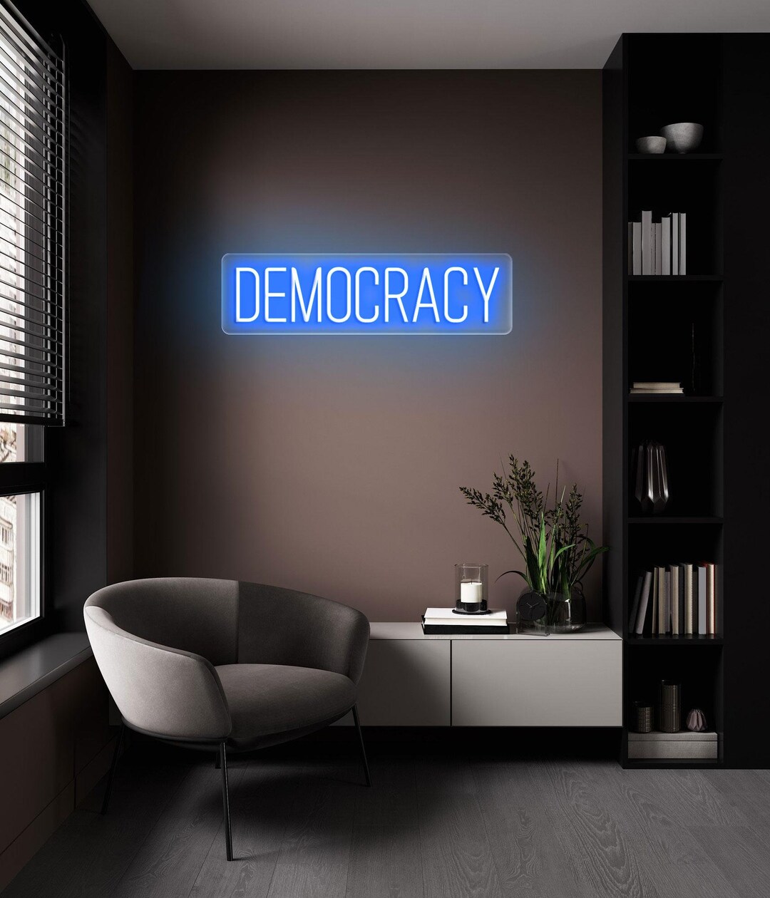 Democracy LED Neon Sign, Patriotic Election 2024 Decor, Political Wall ...