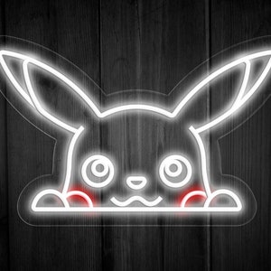 Neon Pokemon Pikachu Sign, LED Neon Sign Bedroom Decor, Custom Anime ...