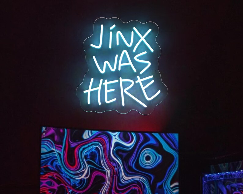 Jinx Was Here Neon Sign: LED Gamer Room Wall Art - Etsy