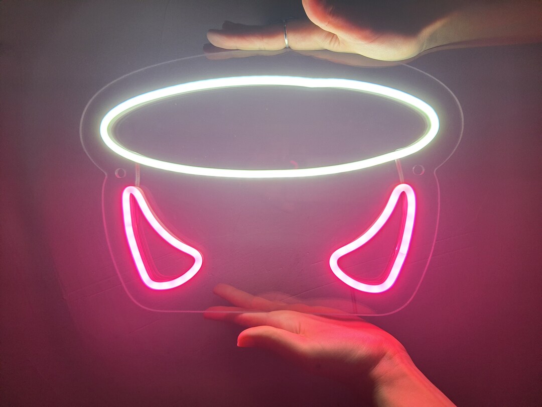 Angel or Devil Neon Light, Angel Neon Sign,neon Sign Bedroom Devil,neon ...