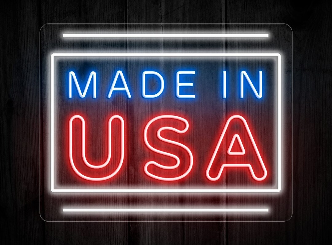 USA Neon Sign, Bar Neon Sign, Made in USA Light, Patriotic Sign ...